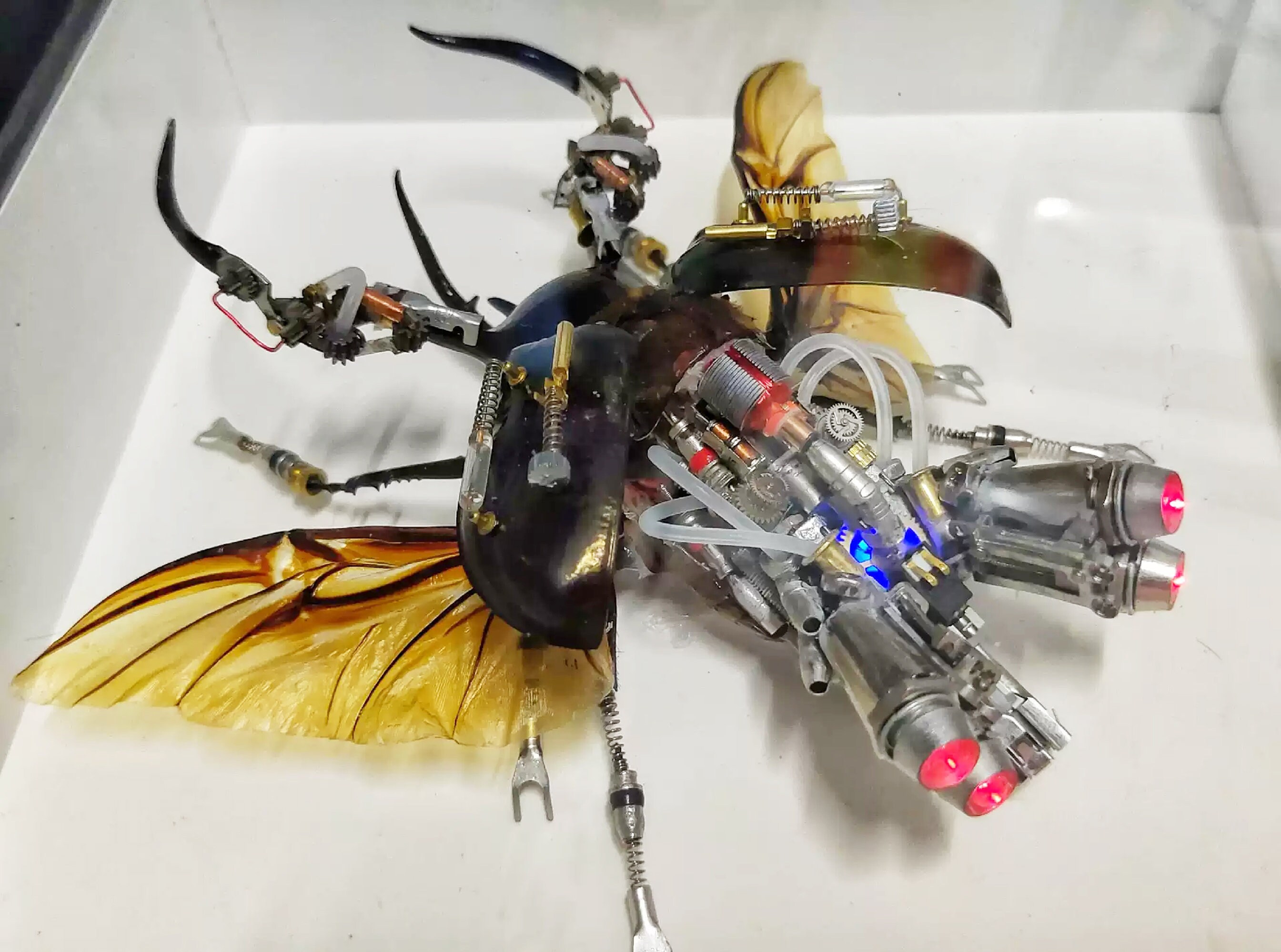 Cyberpunk Beetle Propelled by 4 Rocket Engines Cyborg Mechanical Insect ...