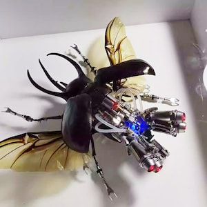 Cyberpunk Beetle Propelled by 4 Rocket Engines Cyborg Mechanical Insect ...
