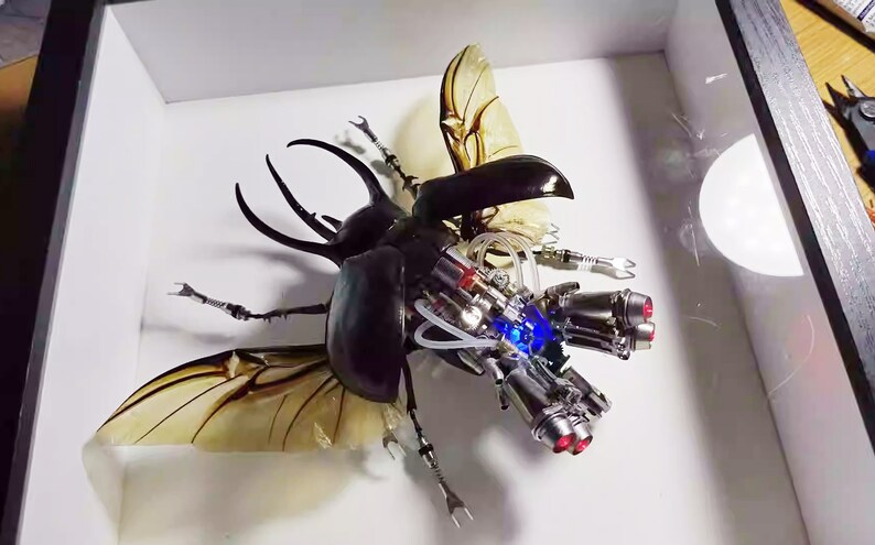 Cyberpunk Beetle Propelled by 4 Rocket Engines Cyborg Mechanical Insect ...