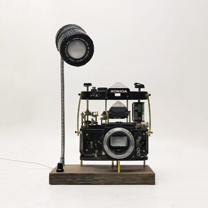 Vintage Camera Table Lamp, Illuminate Memories, Features A Disassembled ...