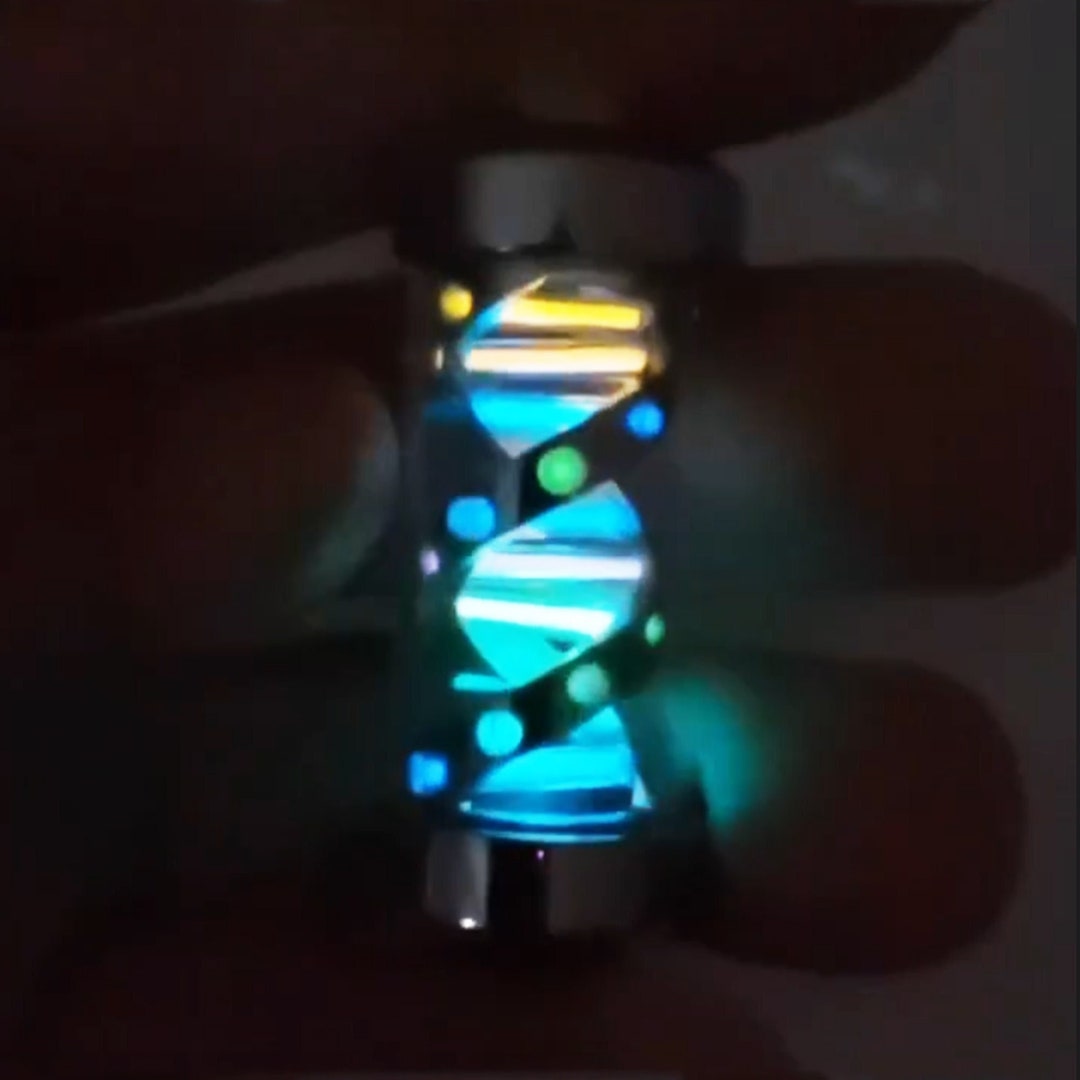 DNA Glow Pendant Titanium Keychain, Tritium Vial (not Included) Housing ...