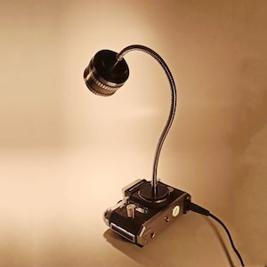 Vintage Camera Table Lamp With Dimmer Switch, Handmade Upcycled Artwork ...