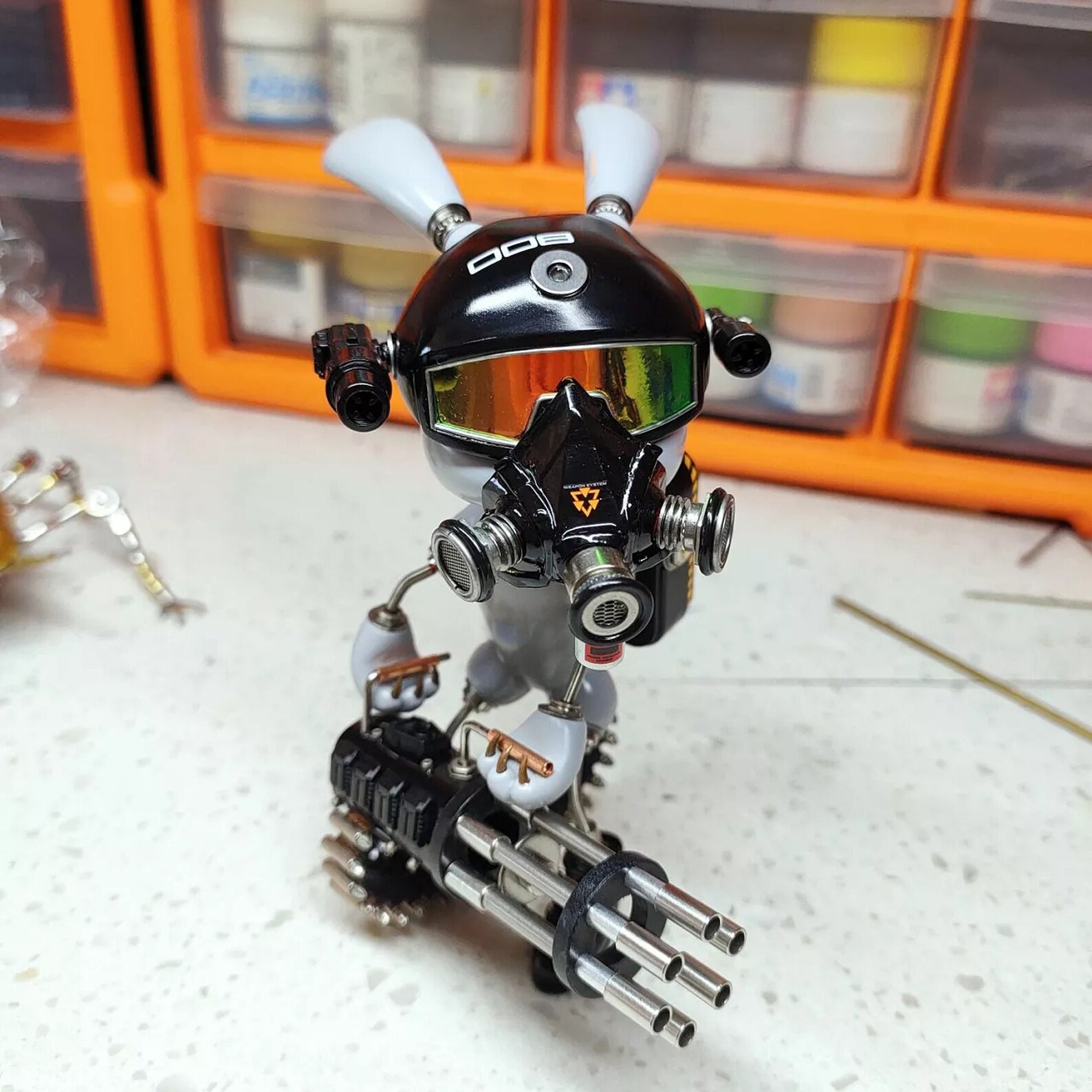 Mechanical Rabbit Warrior 3D Robot Creature Animals Handmade Sculpture ...