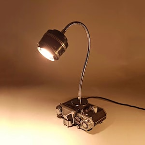 Vintage Camera Table Lamp With Dimmer Switch, Handmade Upcycled Artwork ...