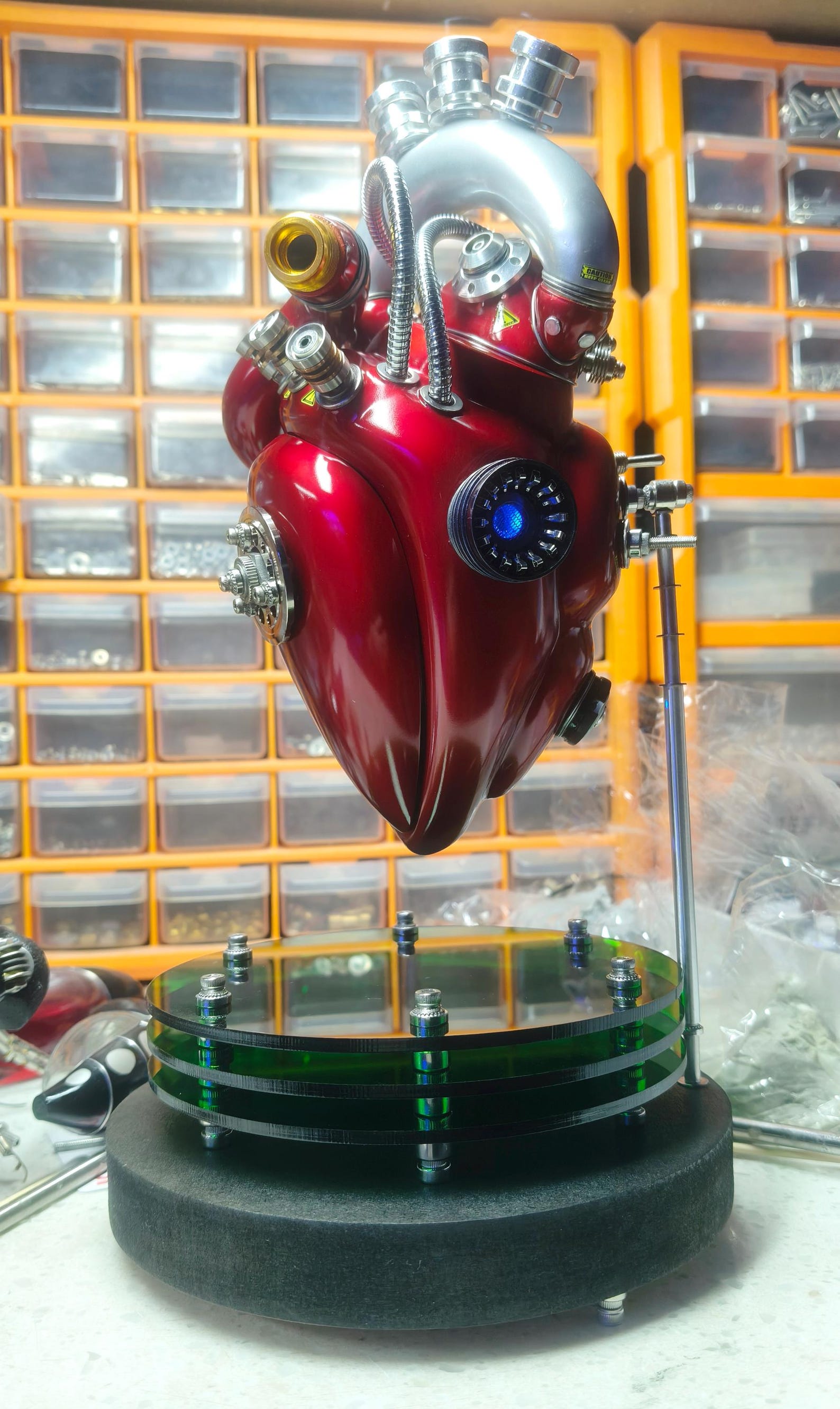 Cyberpunk Mechanical Heart Sculpture, Handcrafted, A Ultimate Fusion of ...