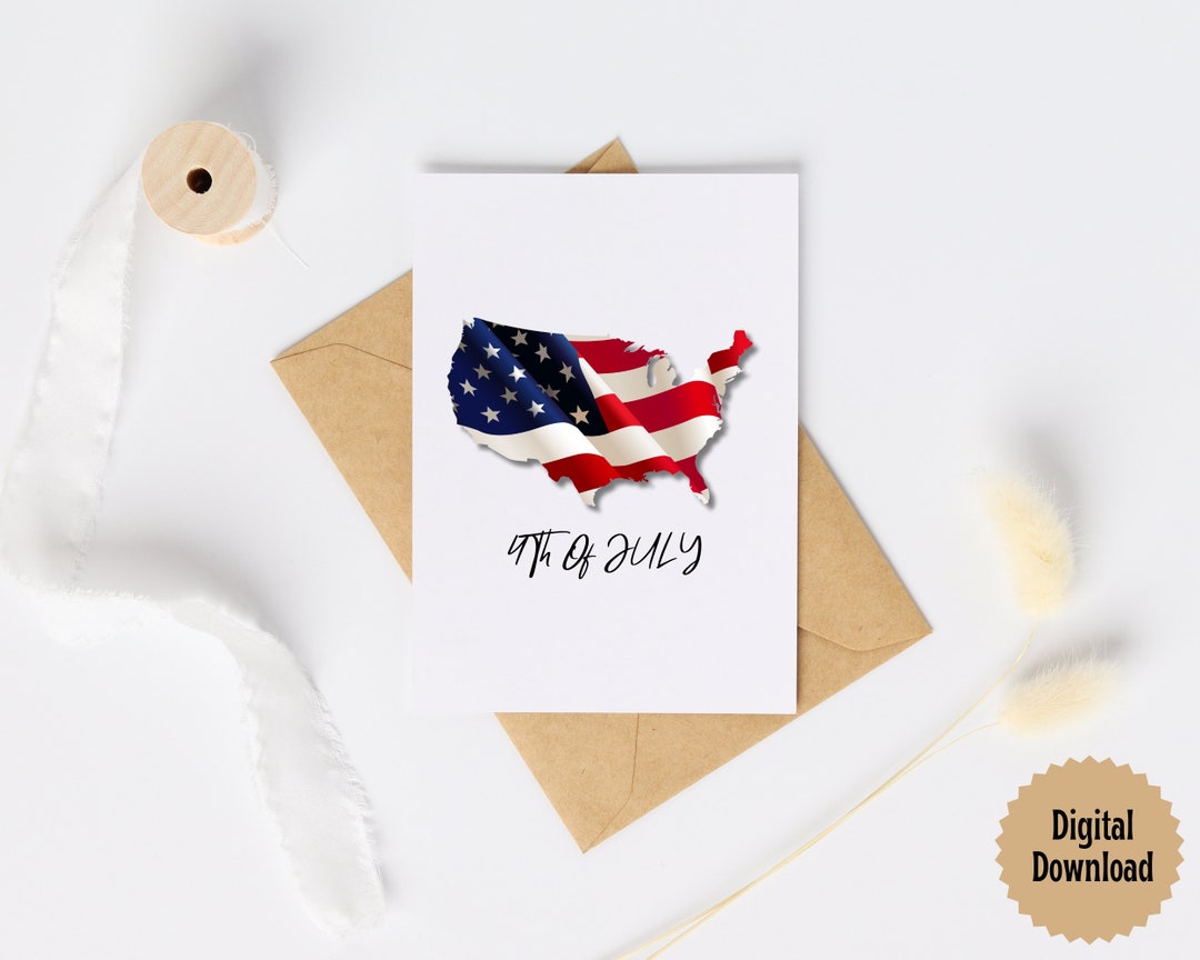 Happy 4th of July Greeting Card | Independence Day Card | American Flag ...
