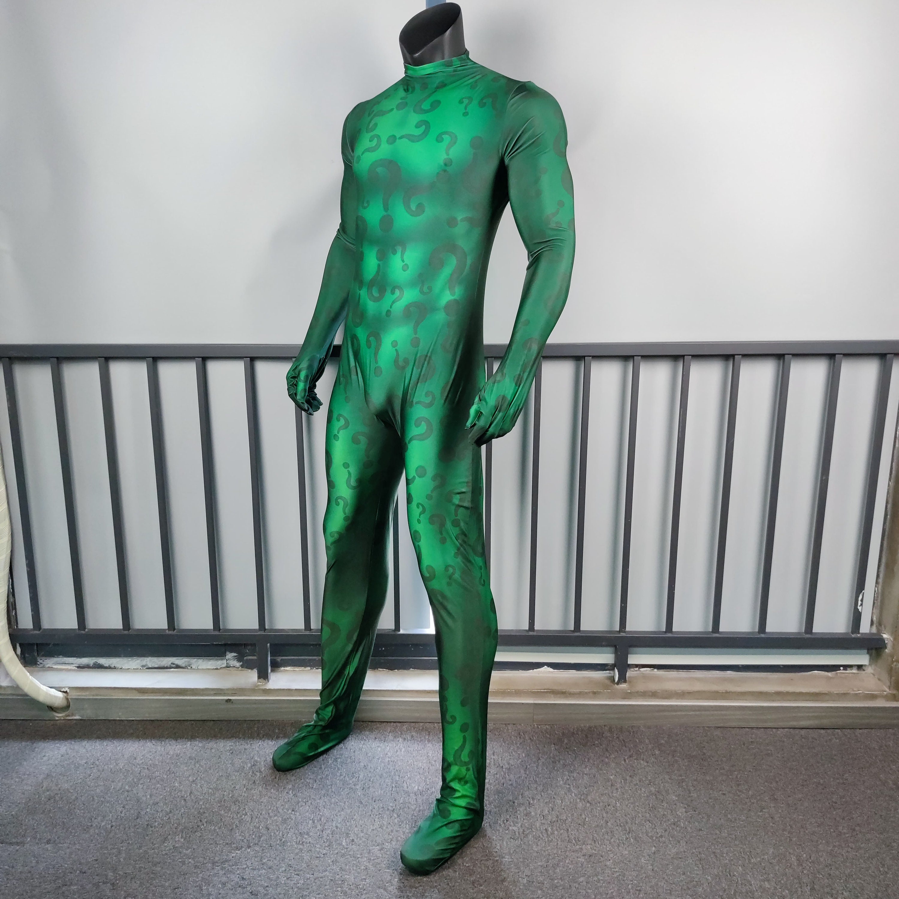 Batman The Riddler Costume Cosplay Suit Gotham Halloween | Etsy