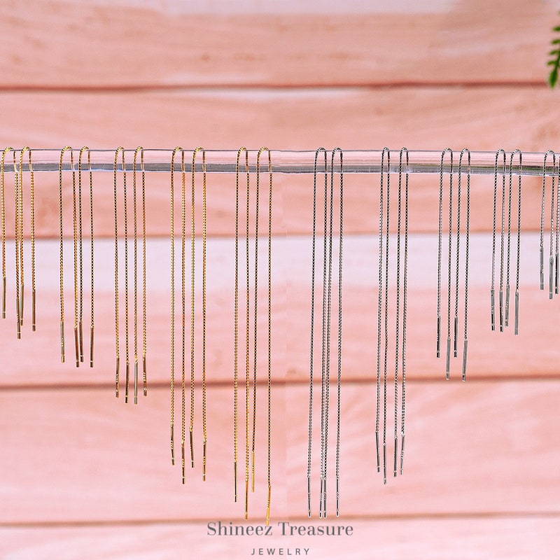 Sterling Silver Dangling Long Earrings - Etsy