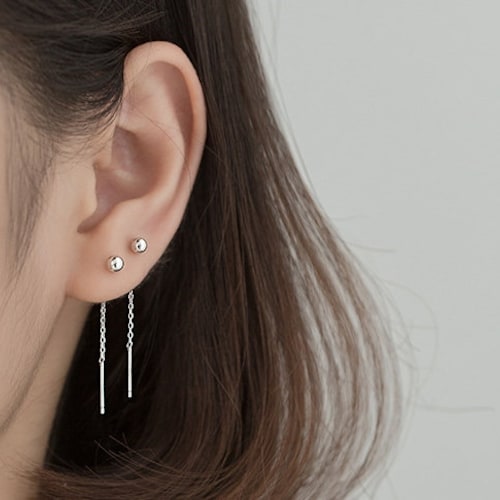 Minimalist Silver Threader Earrings Dangle Threader Earrings - Etsy