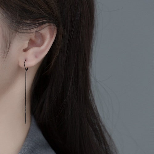 Minimalist Silver Threader Earrings Dangle Threader Earrings - Etsy