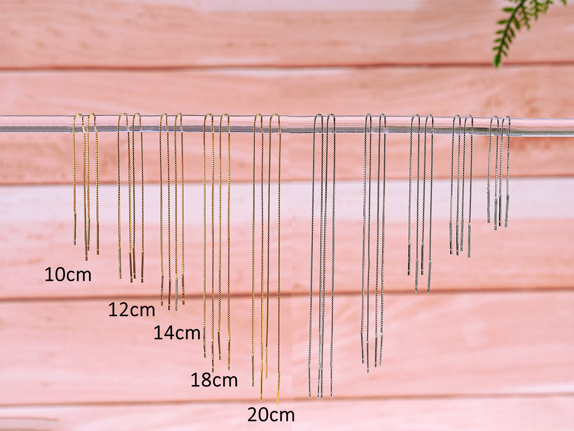 Minimalist Long Chain Threader Earrings 925 Sterling Silver - Etsy