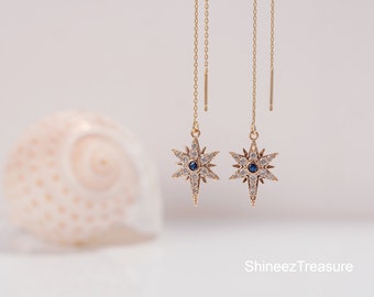 Long Silver Earrings | Etsy