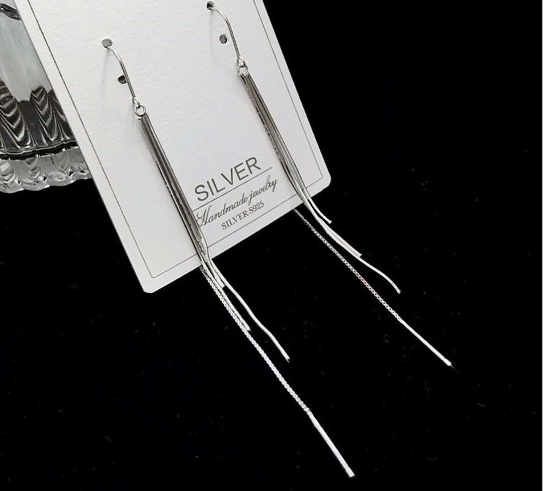 925 Sterling Silver Threader Earrings, U Shape Sterling Silver Threader ...