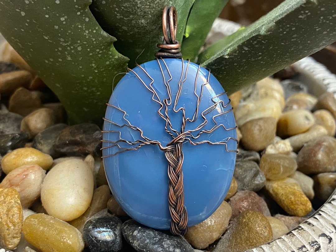Blue Opal Tree Pendant & Necklace - Etsy