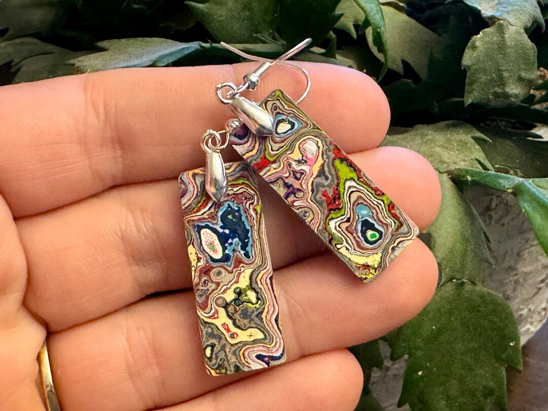 Cadillac Ranch Graffiti fordite Earrings - Etsy