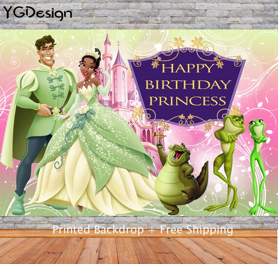 Princess Tiana Background Round Backdrop Cover Custom Kids Birthday
