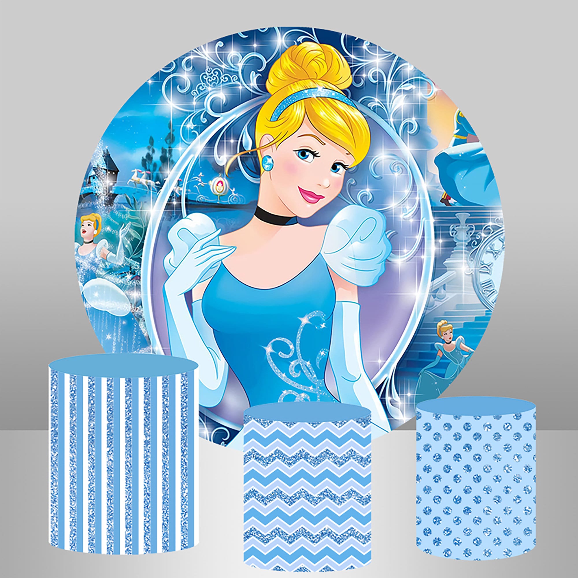 Backdrops & Props PRINTED CUSTOM Cinderella Deco Kit Round fabric ...