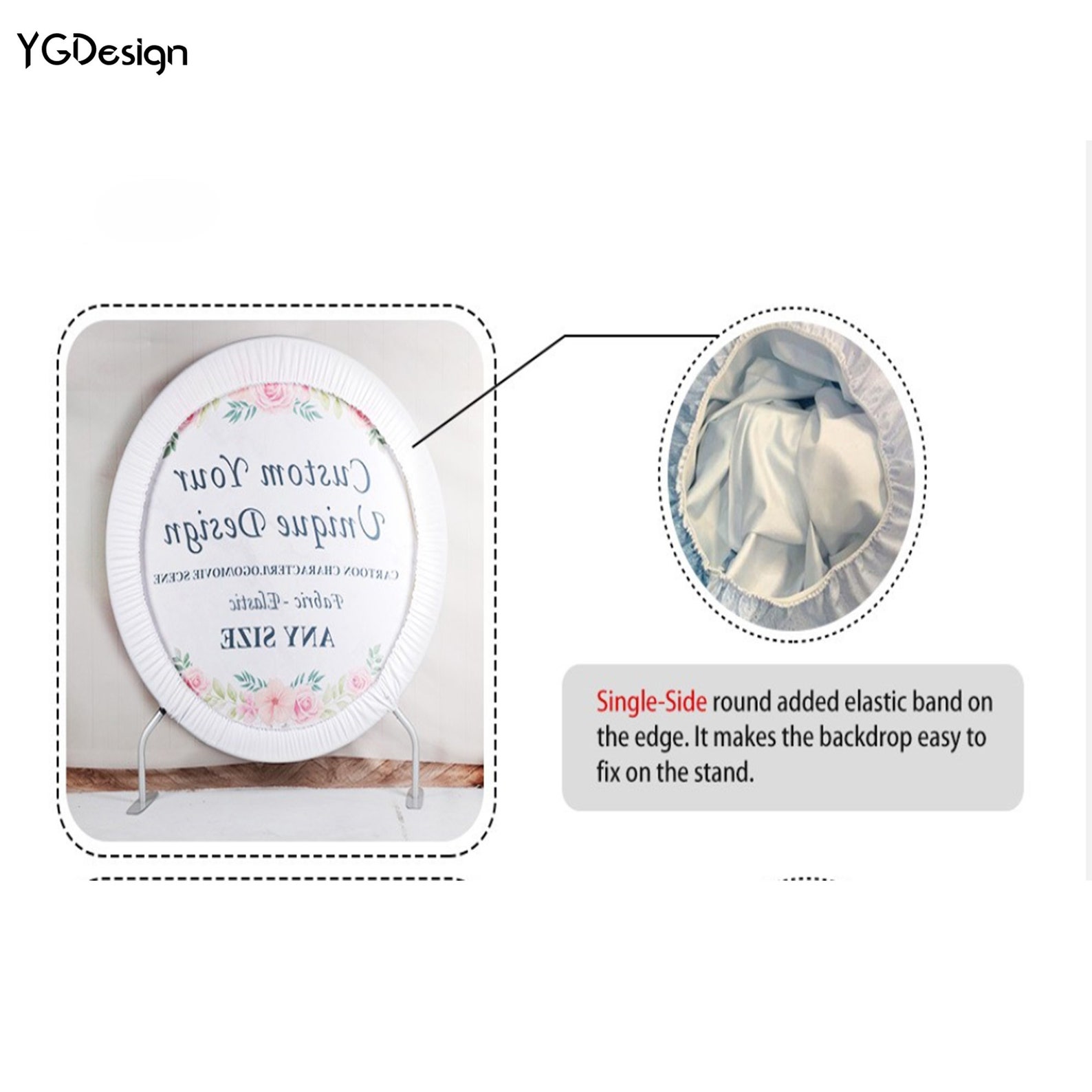 Round Backdrop Covers Circle Background White Solid Color | Etsy