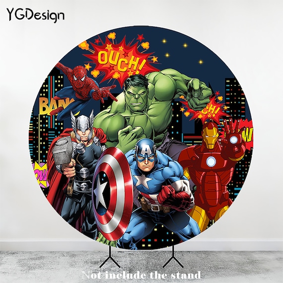 Cartoon Comic Avengers Backdrop for Kids Birthday Party Banner | Etsy UK