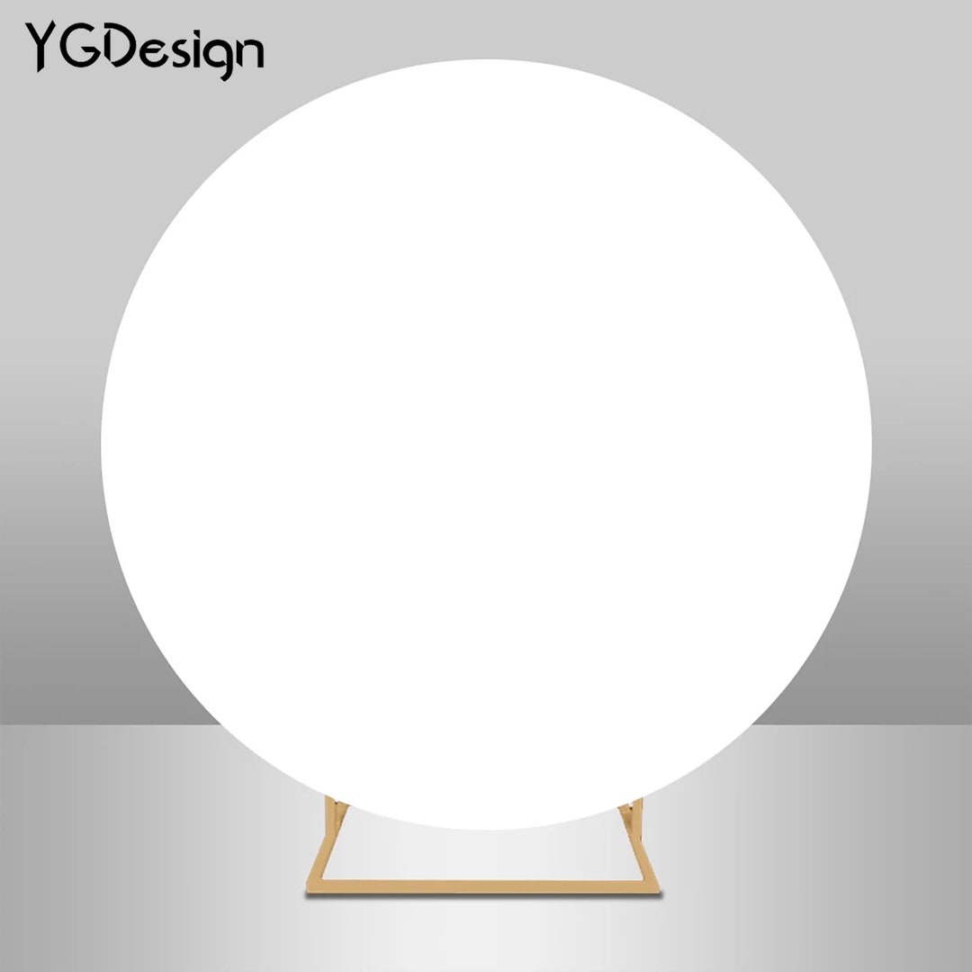 Round Backdrop Covers Circle Background White Solid Color Birthday ...