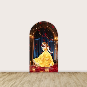 Cartoon Princess Beauty and Beast Birthday Party Decoration Arch ...