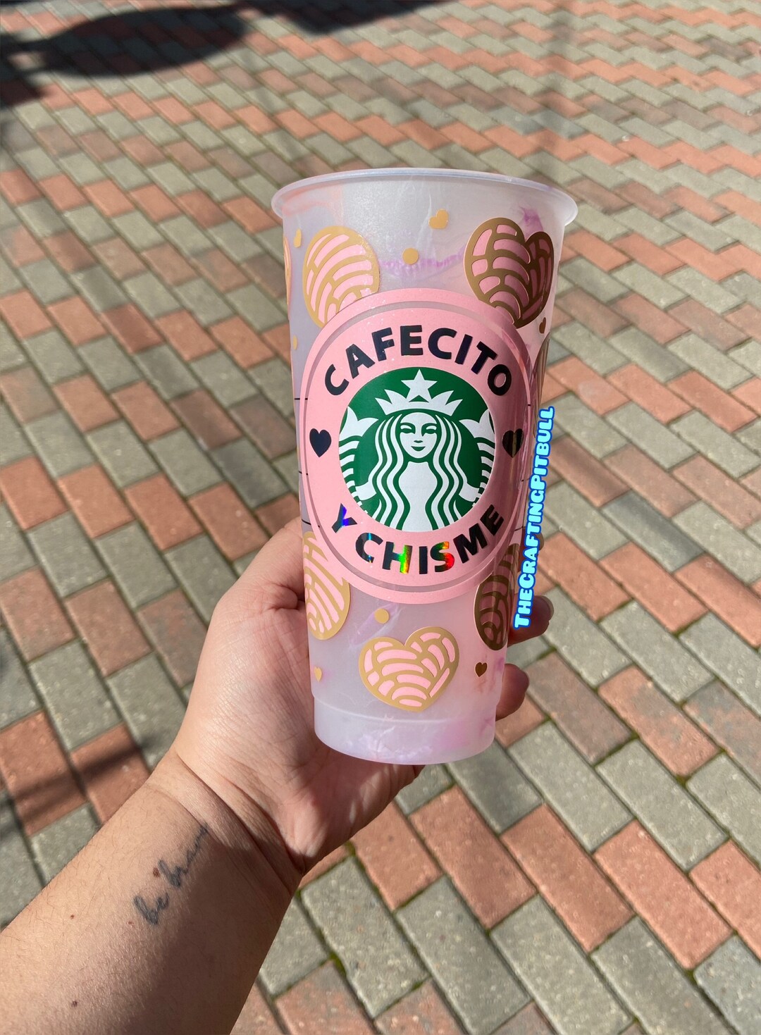 Cafecito Y Chisme Conchas 24oz Personalized Cold Cup - Etsy