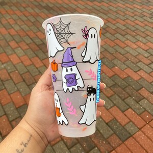 Floral Ghosts 24oz Cold Cup | Halloween Cold Cups | Spooky but Cute ...