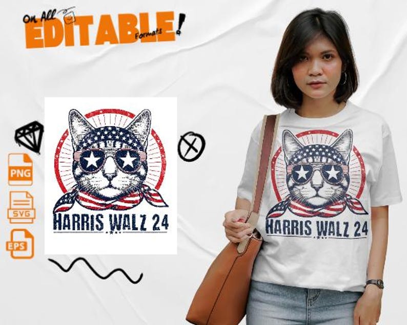 Kamala Harris Tim Walz Digital Download, PNG Transparent Background ...