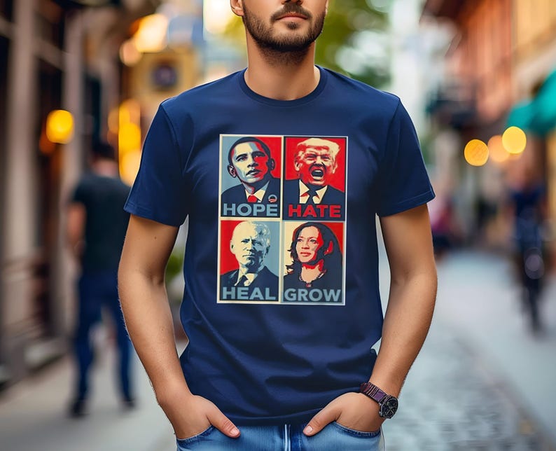 Hope Hate Heal Grow Shirt, Kamala Harris Support Png ,2024 American ...