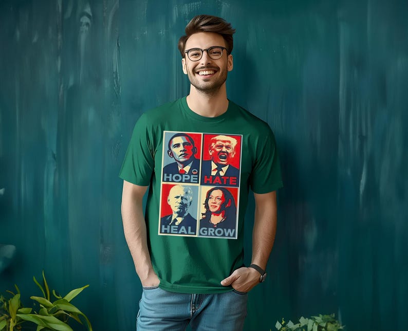 Hope Hate Heal Grow Shirt, Kamala Harris Support Png ,2024 American ...