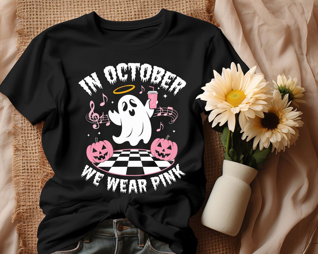 In October We Wear Pink Ghost SVG PNG, Halloween in October We Wear ...