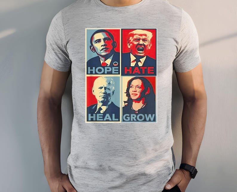 Hope Hate Heal Grow Shirt, Kamala Harris Support Png ,2024 American ...