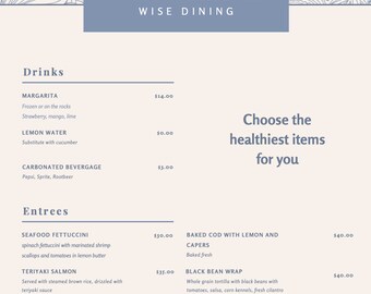 Fake Menu - Etsy