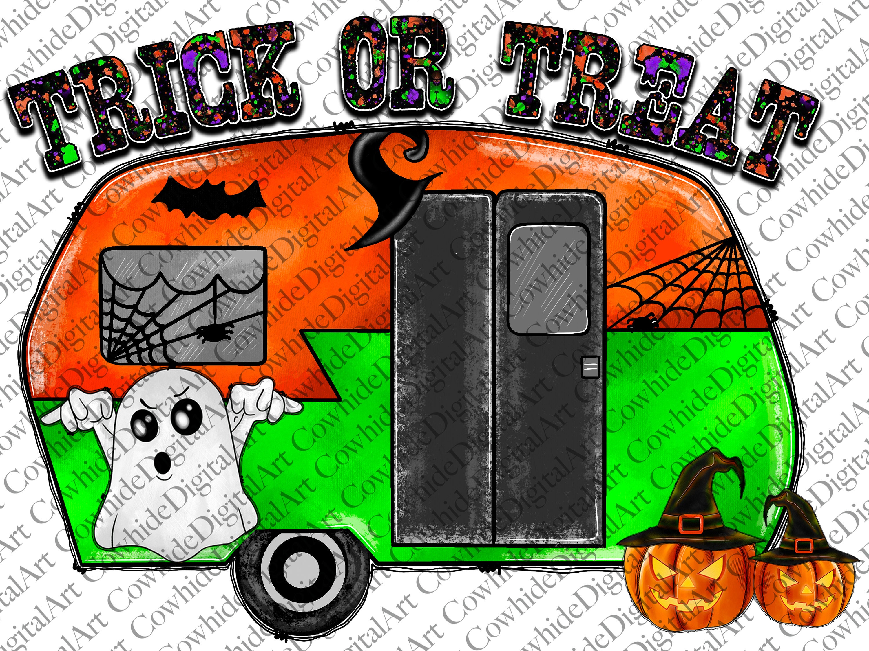 Halloween Camper PNG Trick Or Treat PNG Design Camper | Etsy