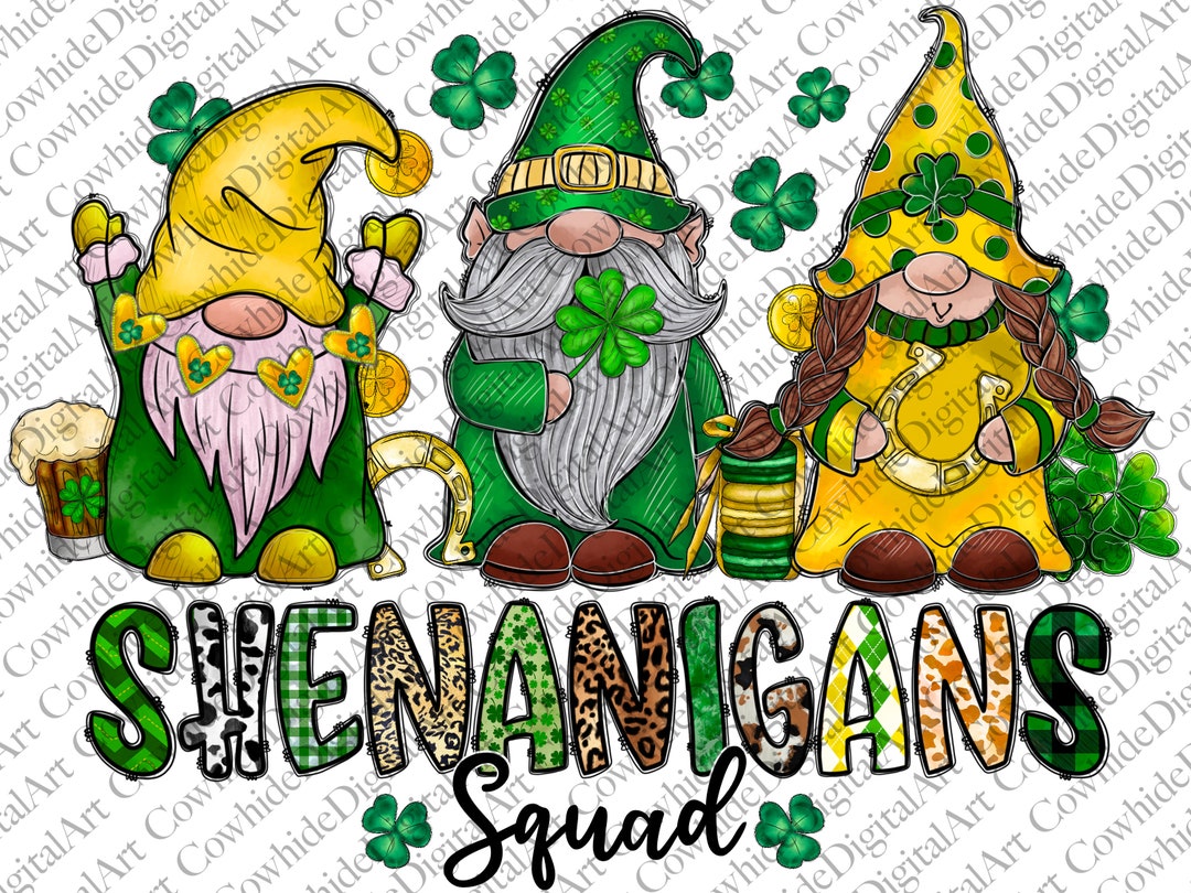 Shenanigans Squad Gnomes St. Patricks Day Png, Irish Gnome Png, St ...