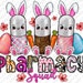 Pharmacy Squad Easter Bunny PNG, Watercolor Sublimation (digital ...