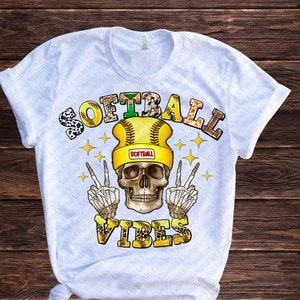 Softball Vibes Skeleton,softball Clipart, Transparent PNG File for ...