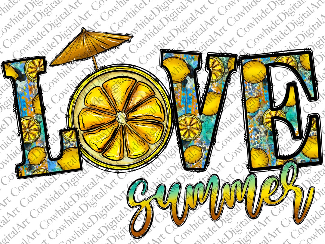 Love Summer Lemon Png, I Love Summer PNG File, Summer Design ...