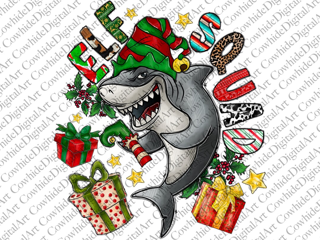 Elf Squad Shark Png, Merry Christmas Png, Elf Feet Png, Elf Png ...