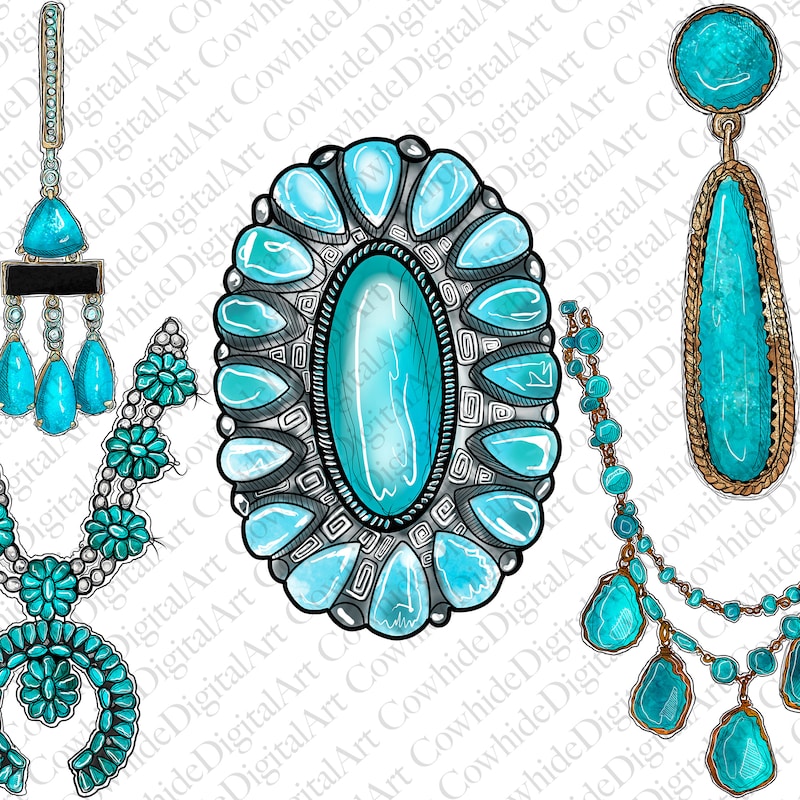Turquoise Clipart - Etsy