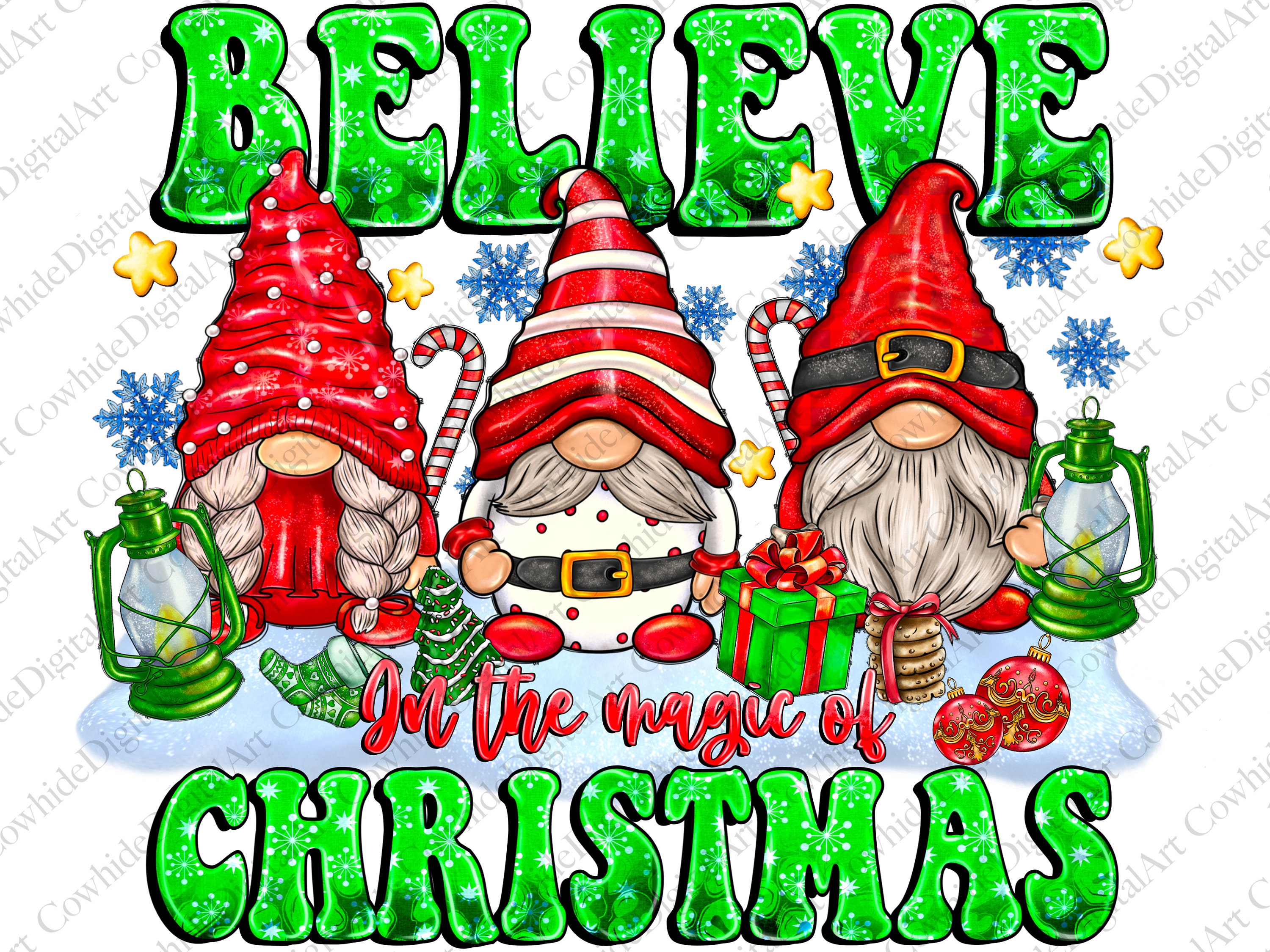 Christmas Gnomes Png Sublimation Design, Believe in the Magic of ...