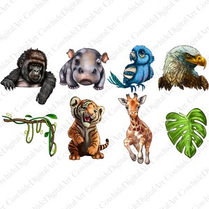 Safari Zoo Doodle Alphabet Bundle PNG , Safari Zoo PNG Letters, Numbers ...