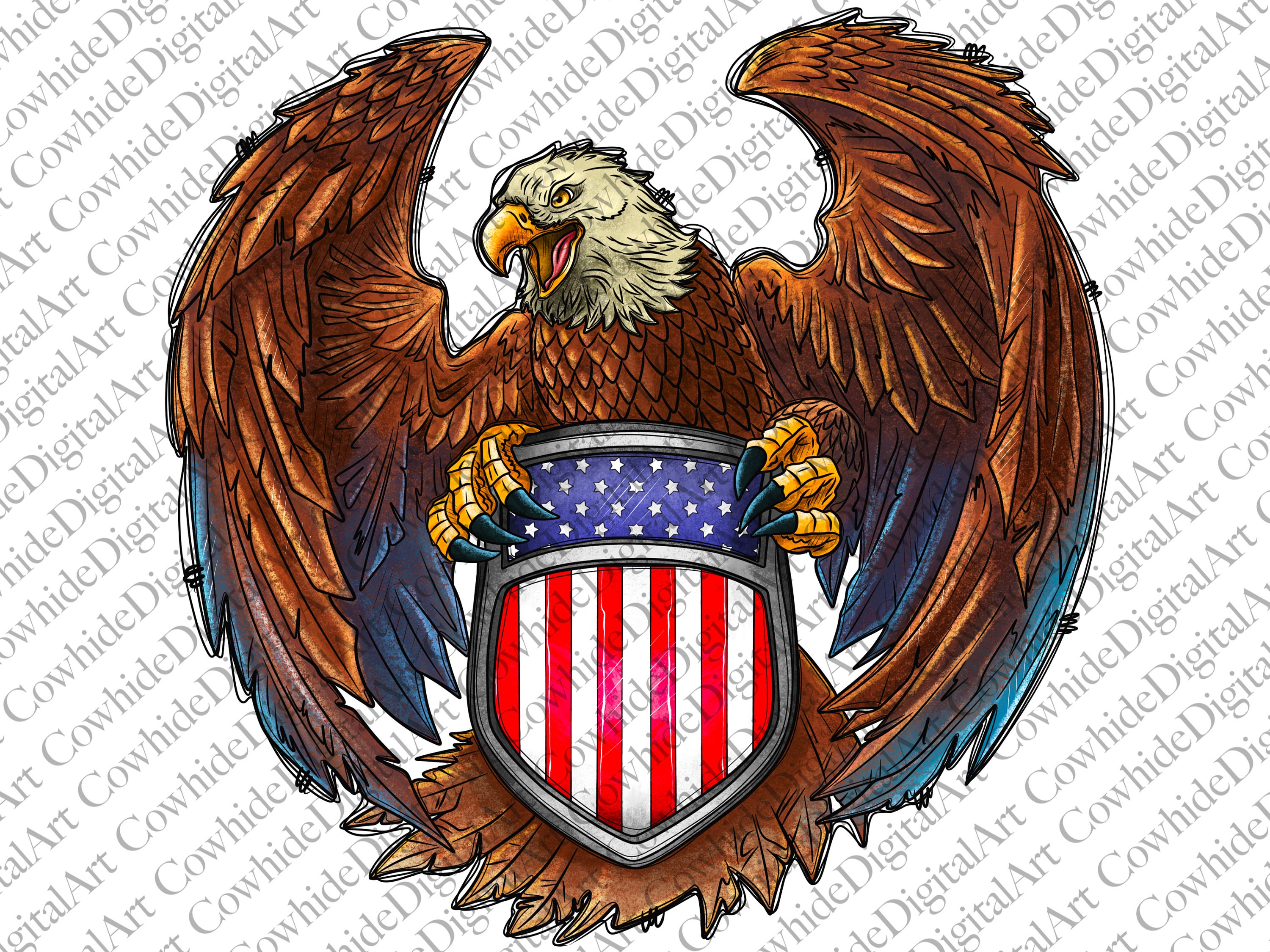 American Flag Shield Eagle