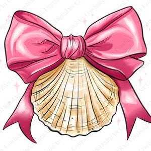 Coquette Seashell PNG, Beach Png, Coastal Png, Retro Summer Png, Summer ...