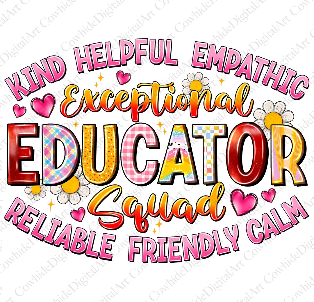 Exceptional Educator Squad PNG: Teacher Sublimation (digital Download ...