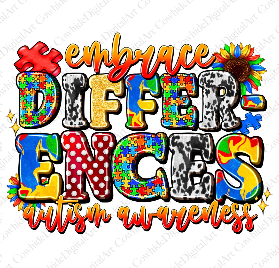 Autism Png Sublimation Design Download, Autism Awareness Png, Embrace ...