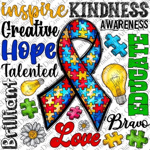 Autism Png Sublimation Design Download Autism Awareness Png - Etsy
