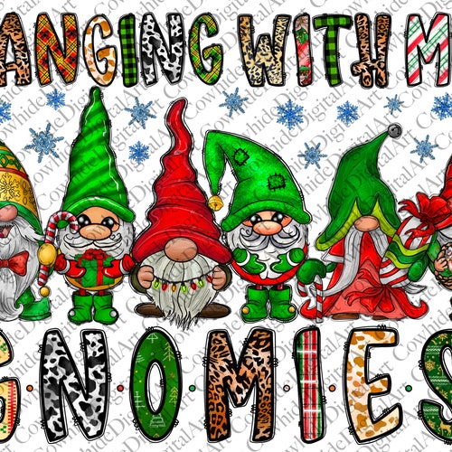 Hanging With My Gnomies Png Sublimation Design Christmas Png - Etsy