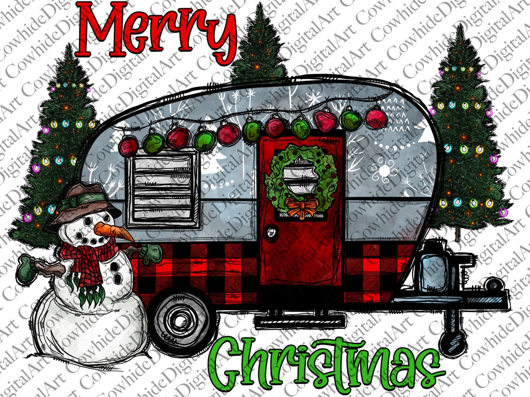 Merry Christmas Camping Png, Christmas Camper, Camping Png, Instant ...