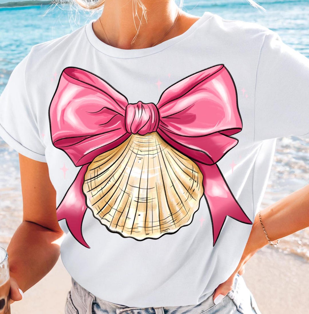 Coquette Seashell PNG, Beach Png, Coastal Png, Retro Summer Png, Summer ...